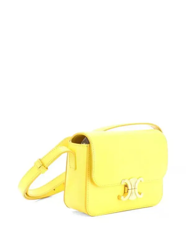 Celine Triomphe Shoulder Bag Smooth Calfskin Nano Crossbody Bag - Yellow