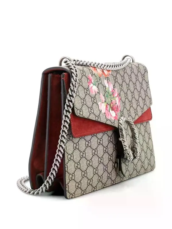 Gucci Dionysus Blooms Print Gg Coated Canvas Medium Shoulder Bag - Pink