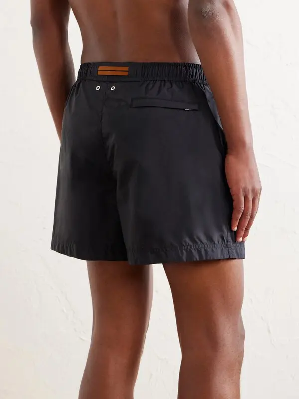 Zegna Straight-leg Mid-length Swim Shorts - Black