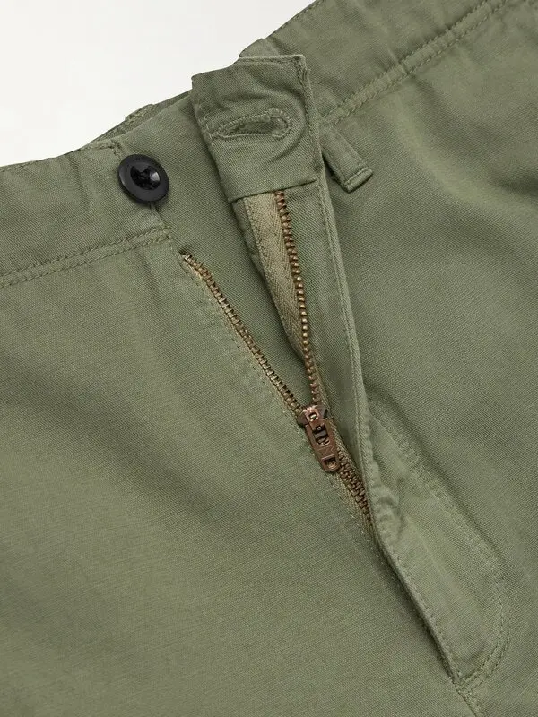 SLOWEAR Straight-leg Cotton And Linen-blend Cargo Shorts - Green