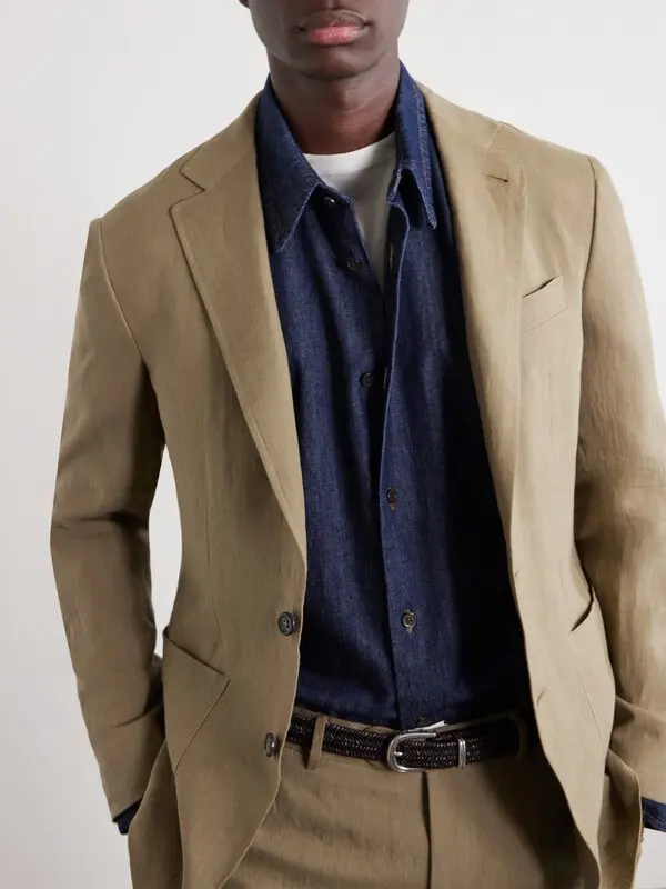Canali Kei Linen Suit Jacket