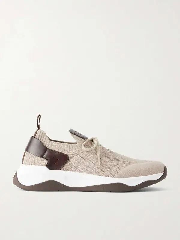Berluti Shadow Stretch-knit Sneakers