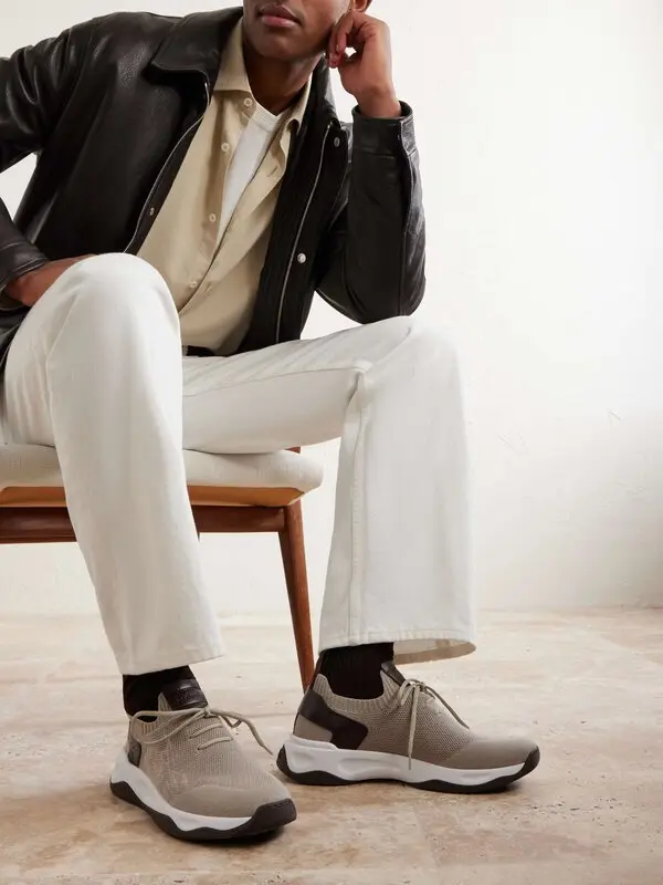 Berluti Shadow Stretch-knit Sneakers