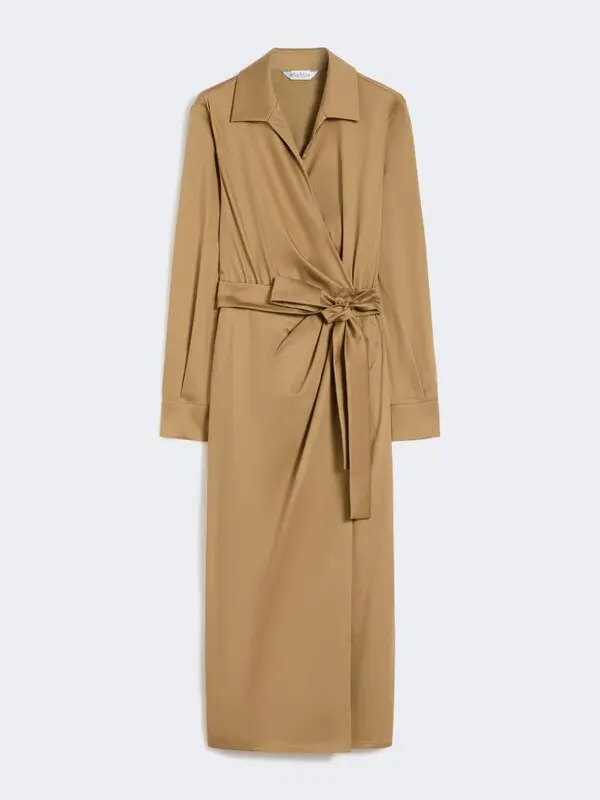 Max Mara Cotton Satin Midi Shirt Dress - Desert