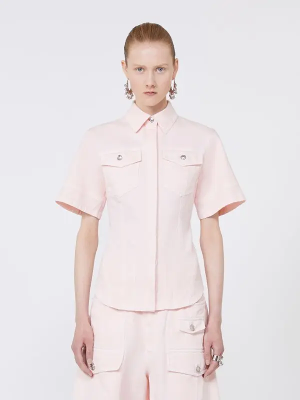 Max Mara Slim-fit Bull Denim Shirt - Pink