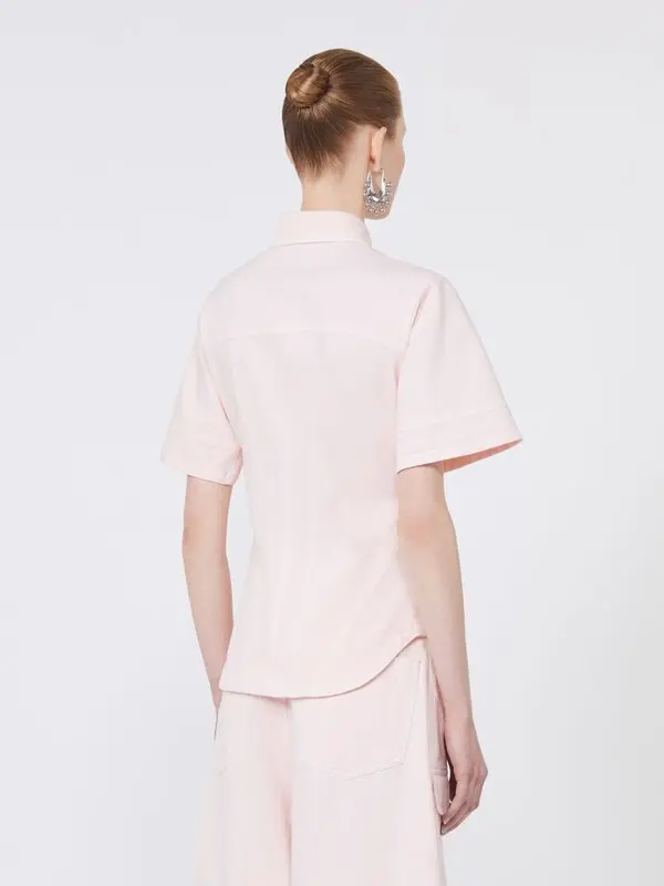 Max Mara Slim-fit Bull Denim Shirt - Pink