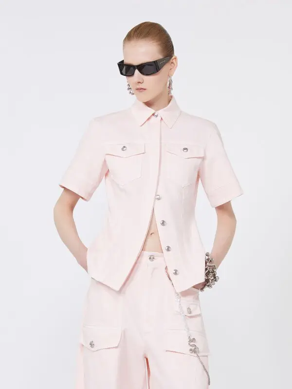 Max Mara Slim-fit Bull Denim Shirt - Pink