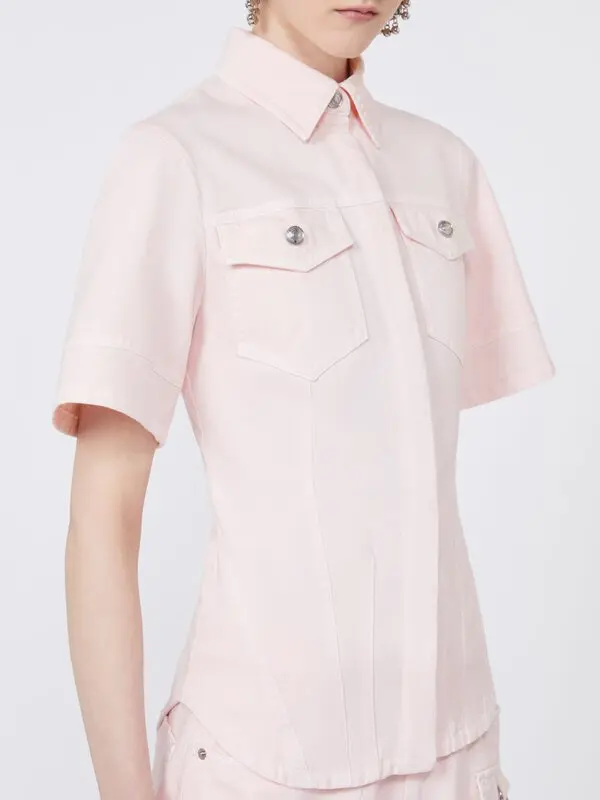 Max Mara Slim-fit Bull Denim Shirt - Pink