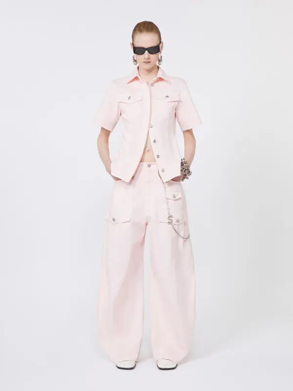 Max Mara Slim-fit Bull Denim Shirt - Pink
