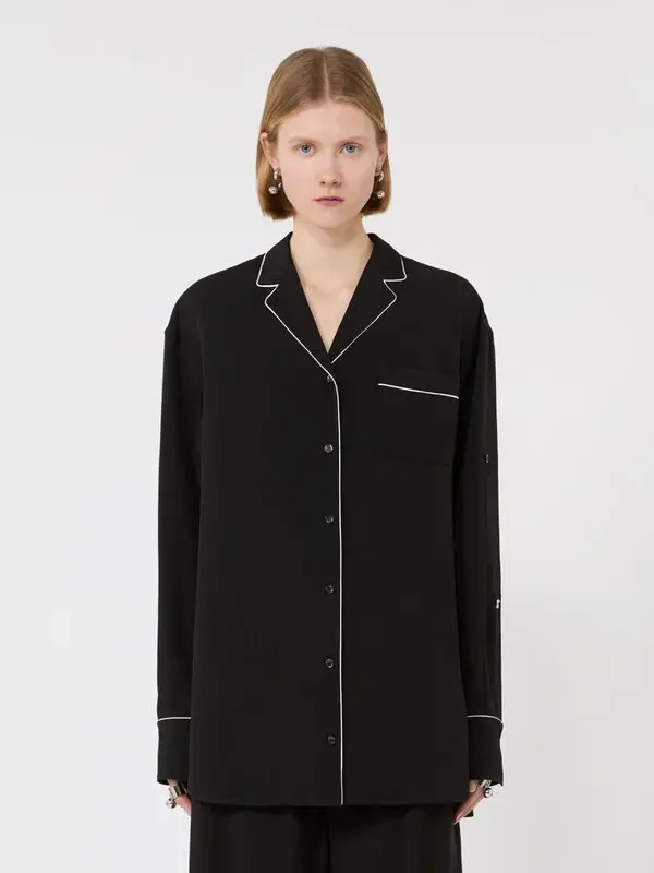 Max Mara Satin Overshirt - Black