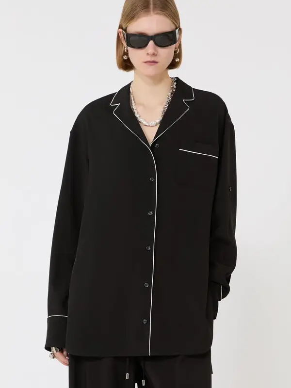 Max Mara Satin Overshirt - Black