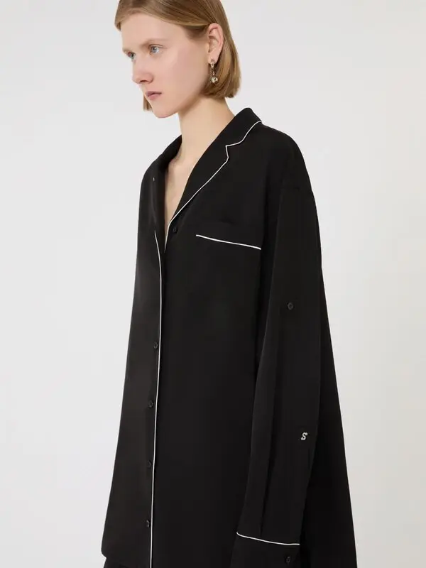 Max Mara Satin Overshirt - Black