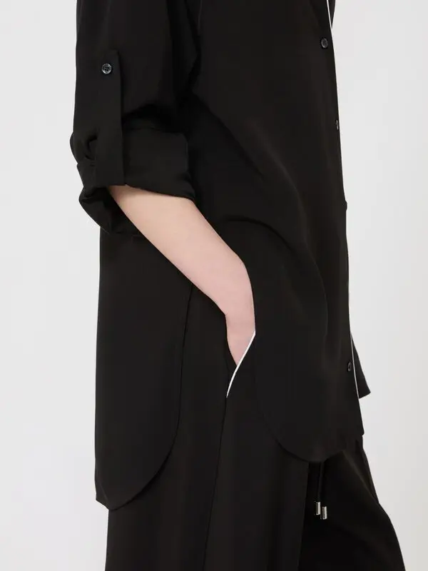 Max Mara Satin Overshirt - Black