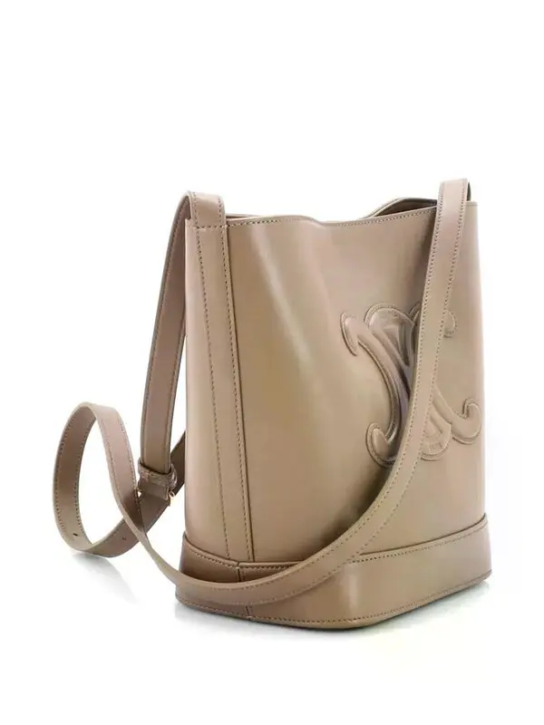 Celine Cuir Triomphe Leather Small Bucket Bag - Neutrals