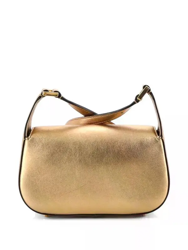 Valentino Garavani Vlogo Chain Flap Leather Small Hobo Bag