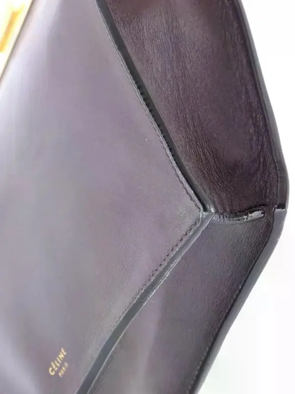 Celine Clasp Crossbody Bag Leather Mini Shoulder Bag - Grey