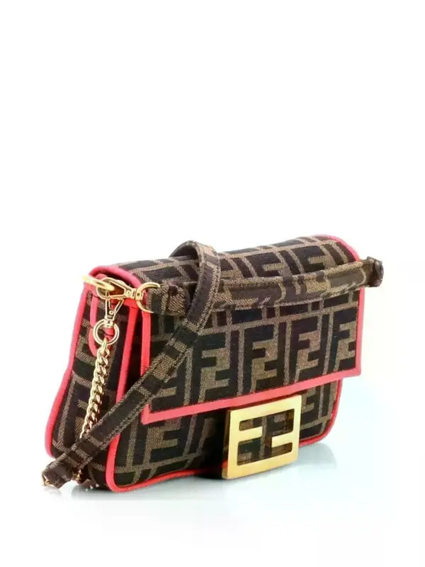 Fendi Baguette Nm Bag Zucca Canvas Mini Crossbody Bag - Brown