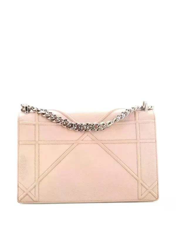 Dior Diorama Flap Bag In Grained Calfskin - Neutrals