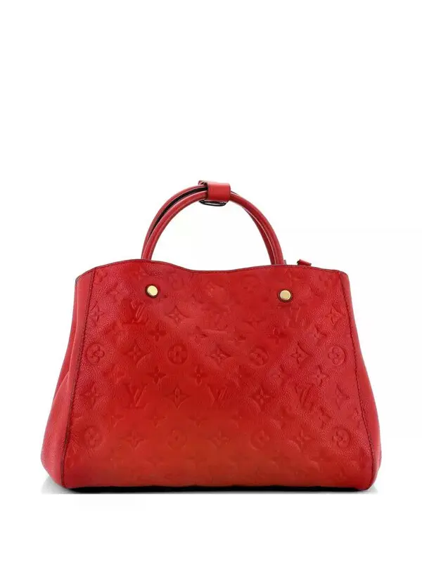LOUIS VUITTON Montaigne Handbag Monogram Empreinte Leather Mm Satchel - Red