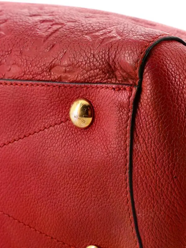 LOUIS VUITTON Montaigne Handbag Monogram Empreinte Leather Mm Satchel - Red