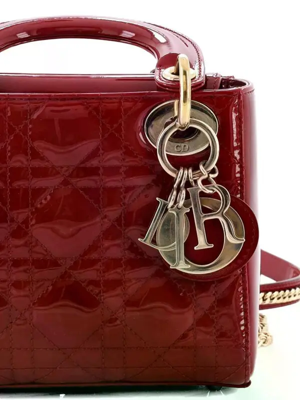 Dior Lady Chain Bag Mini Satchel - Red