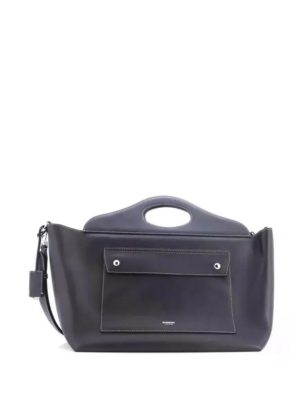 Burberry Small Pocket Leather Tote Bag