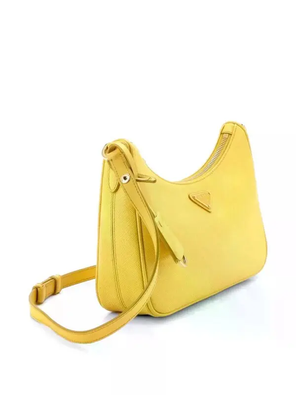 Prada Re-edition Saffiano Leather Mini Shoulder Bag - Yellow