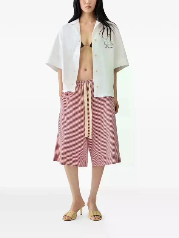 Jacquemus Striped Drawstring Shorts - Red