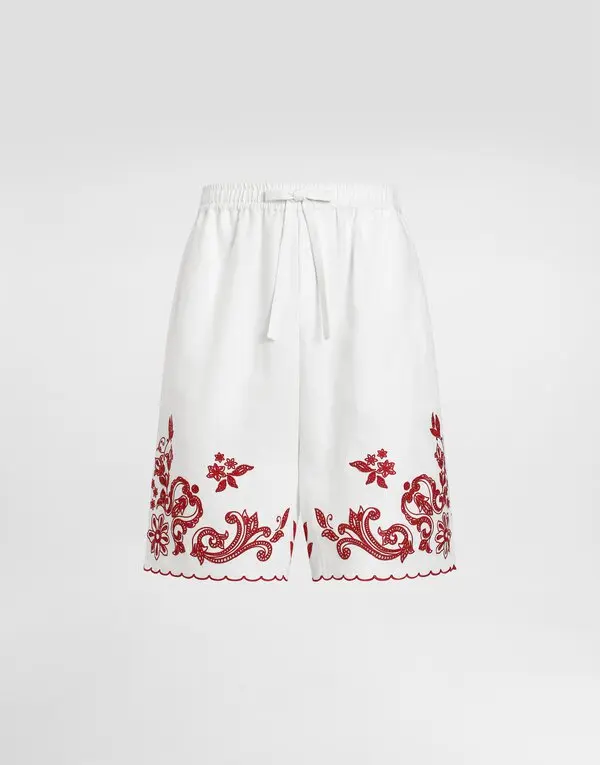 Dolce & Gabbana Embroidered Linen Shorts - White