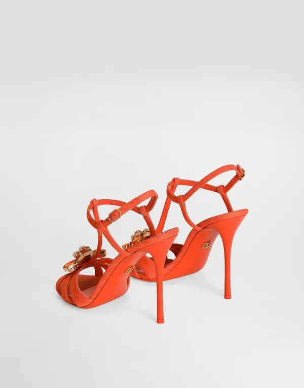Dolce & Gabbana Brocade Sandals With Stones And Embroidery