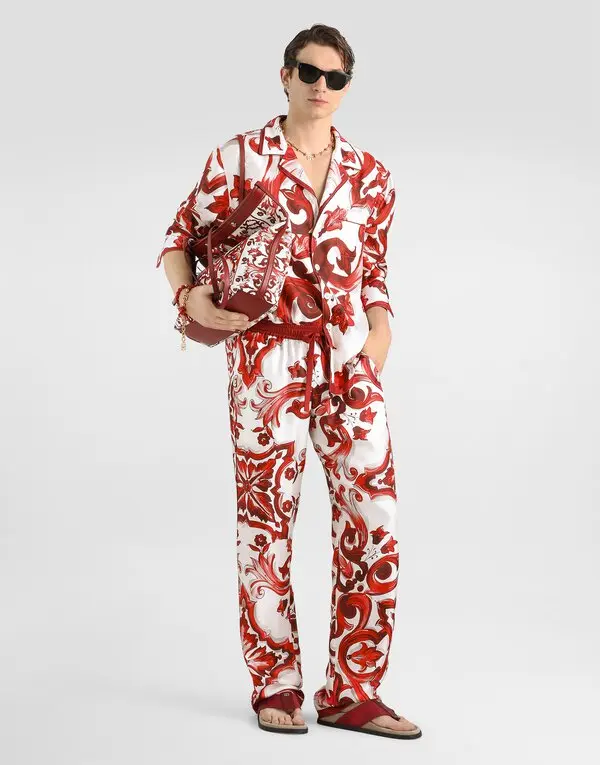 Dolce & Gabbana Majolica-print Twill Trousers - Multicolor