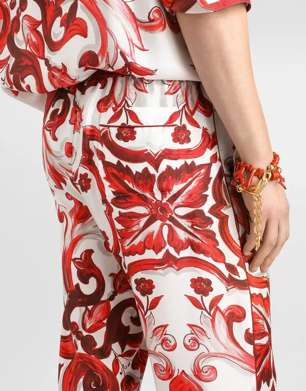 Dolce & Gabbana Majolica-print Twill Trousers - Multicolor