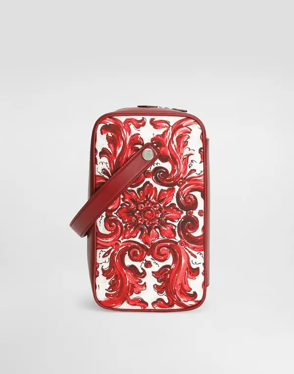 Dolce & Gabbana Majolica Print Lock Canvas Handbag - Multicolor