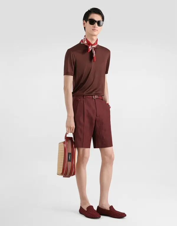 Dolce & Gabbana Linen Canvas Bermuda Shorts - Multicolor