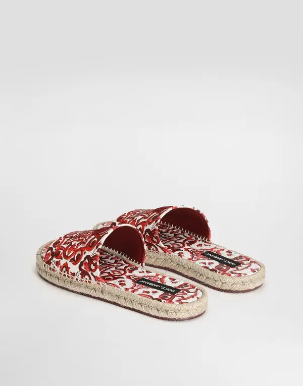 Dolce & Gabbana Majolica-print Canvas Espadrille Slides