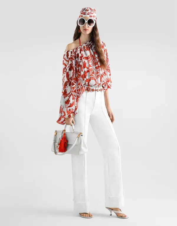 Dolce & Gabbana Majolica-print Poplin Blouse
