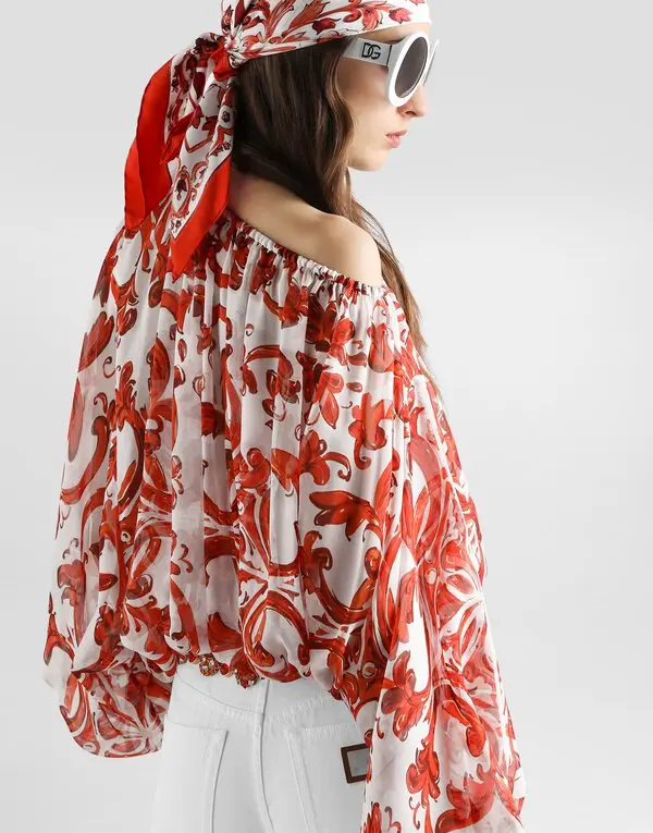 Dolce & Gabbana Majolica-print Poplin Blouse