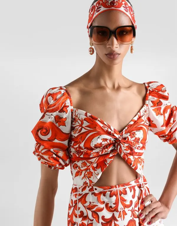 Dolce & Gabbana Majolica-print Poplin Mini Dress