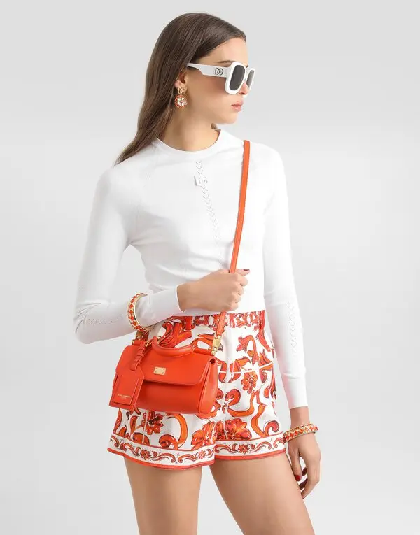 Dolce & Gabbana Mini My Sicily Handbag In Calfskin - Orange