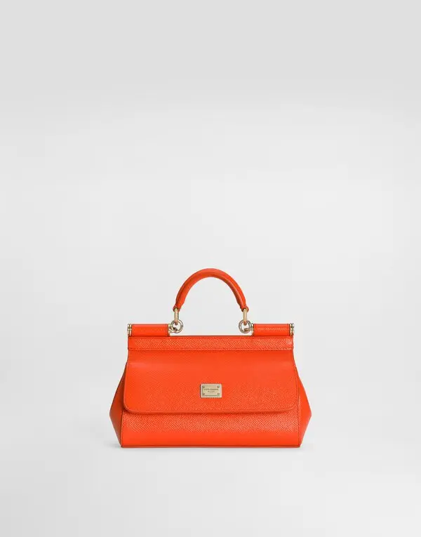 Dolce & Gabbana Mini Sicily Handbag In Calfskin - Orange