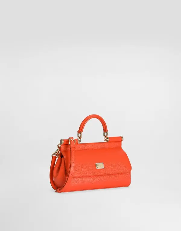 Dolce & Gabbana Mini Sicily Handbag In Calfskin - Orange