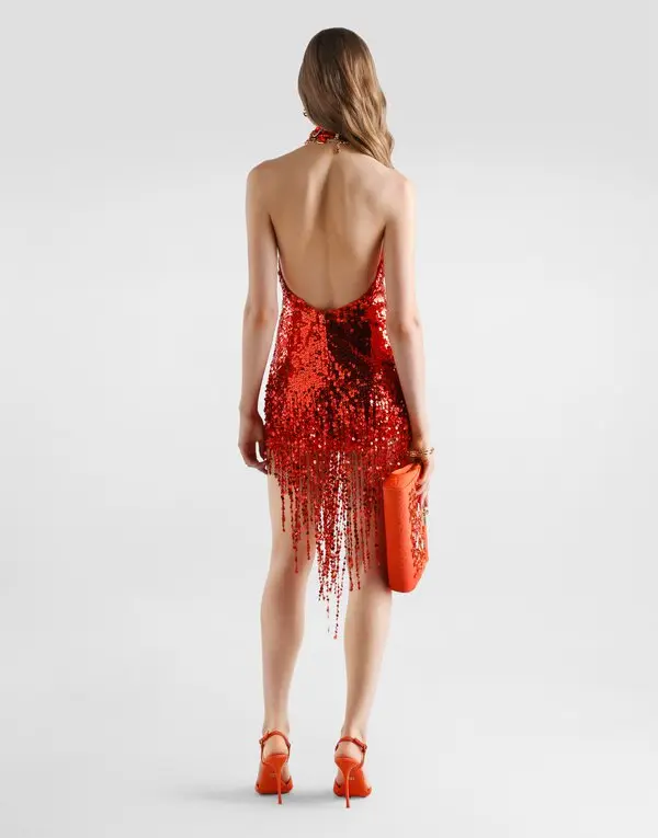 Dolce & Gabbana Sequin Embroidered Tulle Dress