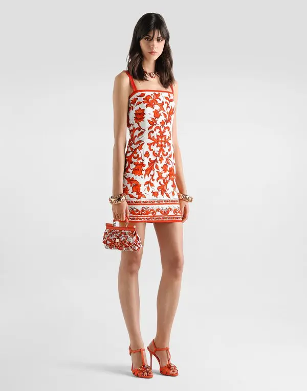 Dolce & Gabbana Majolica-print Charmeuse Dress