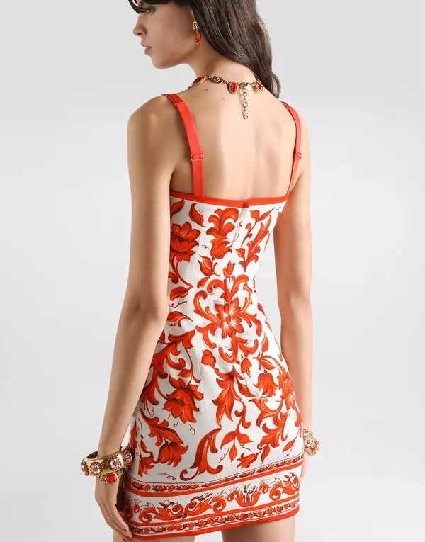 Dolce & Gabbana Majolica-print Charmeuse Dress