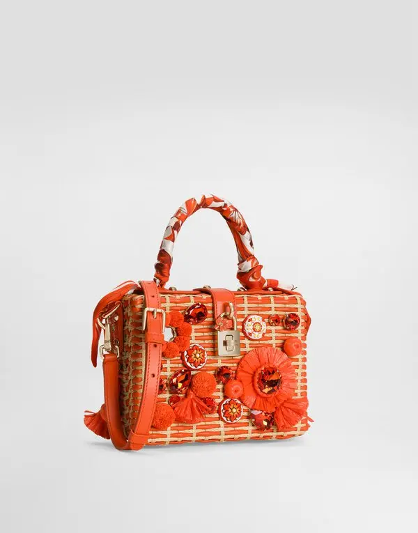 Dolce & Gabbana Raffia Box Handbag With Embellishments