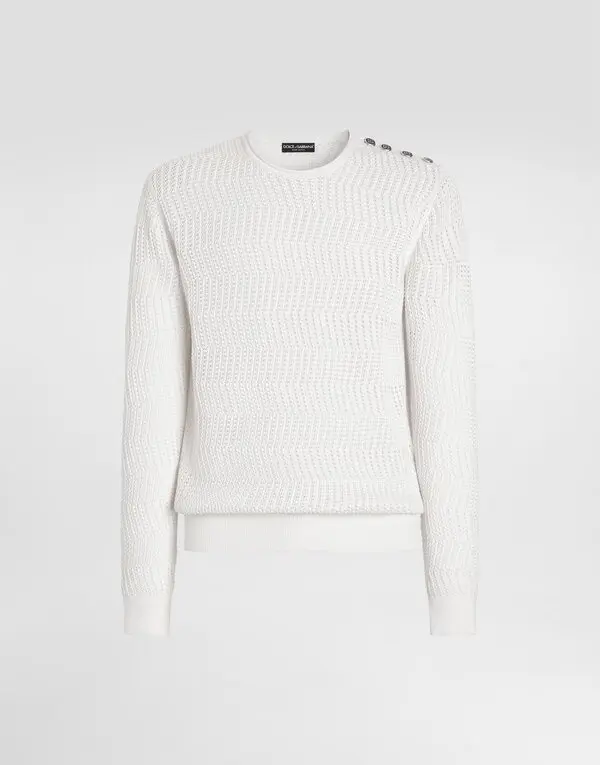 Dolce & Gabbana Crochet Pullover In Silk And Cotton