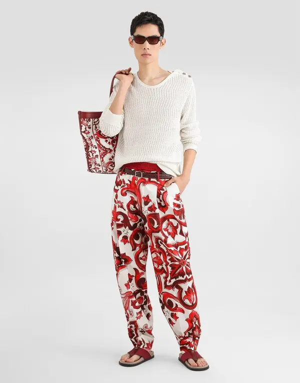 Dolce & Gabbana Crochet Pullover In Silk And Cotton
