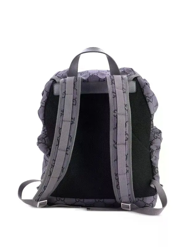 Gucci Ripstop Gg Fabric And Leather Large Backpack