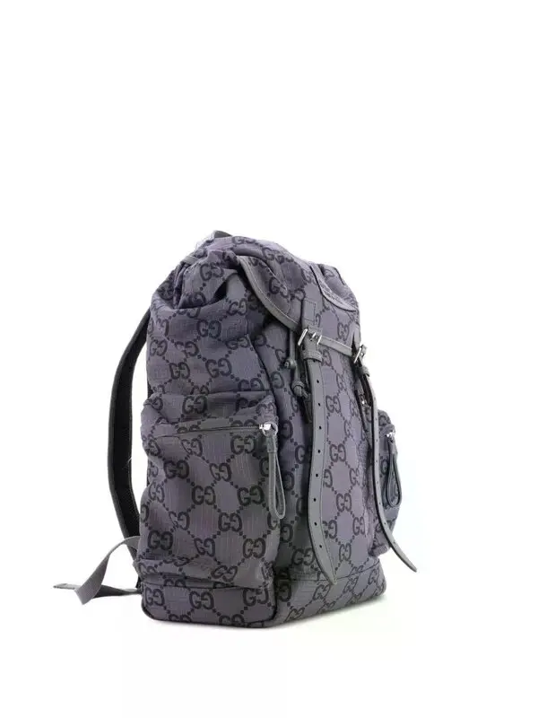 Gucci Ripstop Gg Fabric And Leather Large Backpack