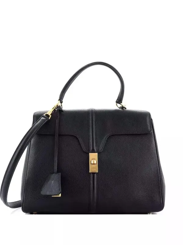 Celine 16 Top Handle Bag In Grained Calfskin